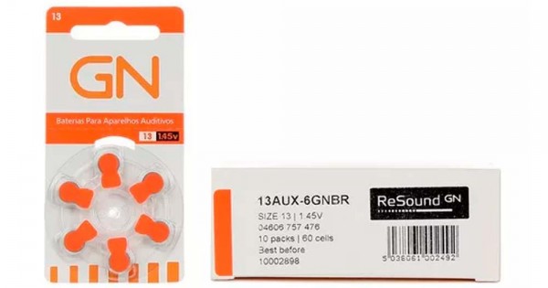 Kit 60 Baterias Pilha Aparelho Auditivo 13 Pr48 Gn Resound
